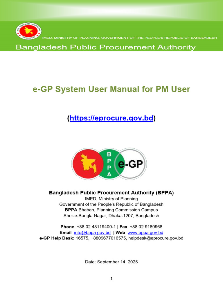 e-GP User Manual for Project Managers | PDF