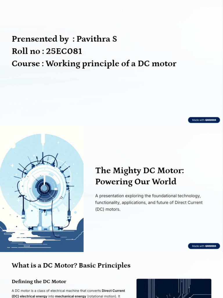 The Mighty DC Motor Powering Our World | PDF | Electric Motor | Engines