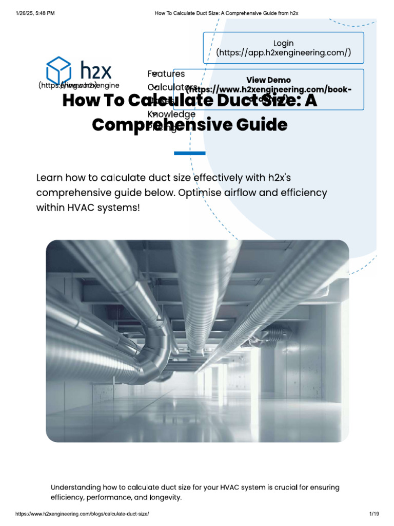 Duct Size Calculation-1 | PDF
