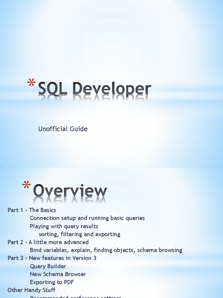 SQL Developer | PDF | Sql | Data Management