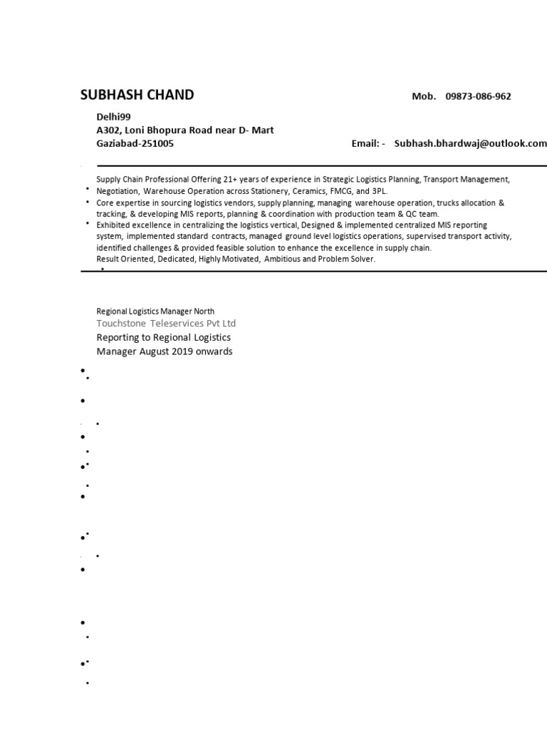 SUBHASH 20CHAND 20new-1-2 | PDF | Logistics | Warehouse