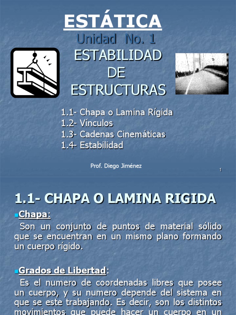 Unidad I-Estabilidad de Estructuras | PDF | Movimiento (física ...