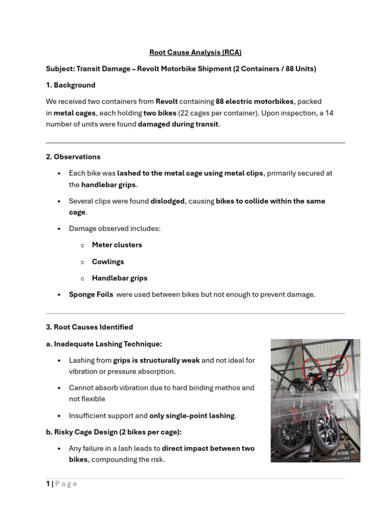 Root Cause Analysis - SL Shipment | PDF