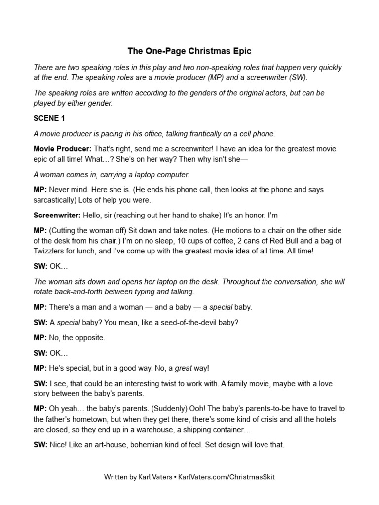 One-Page Christmas Skit Script | PDF | Mary, Mother Of Jesus | Jesus