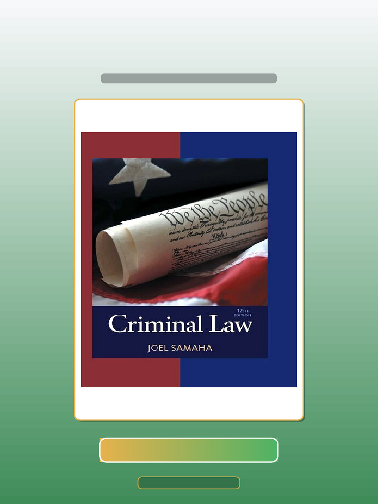 Test Bank For Criminal Law Twelth Edition Joel Samaha HQ File Exam Prep ...