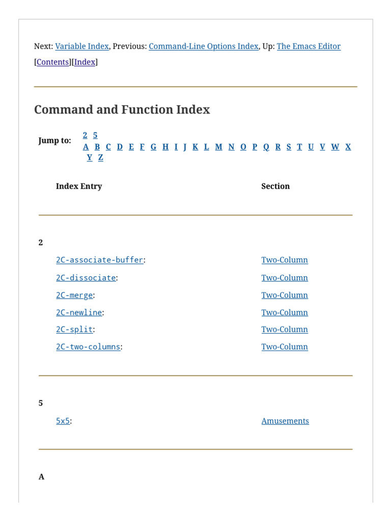 Command Index GNU Emacs Manual | PDF | Computer File | Computer Programming