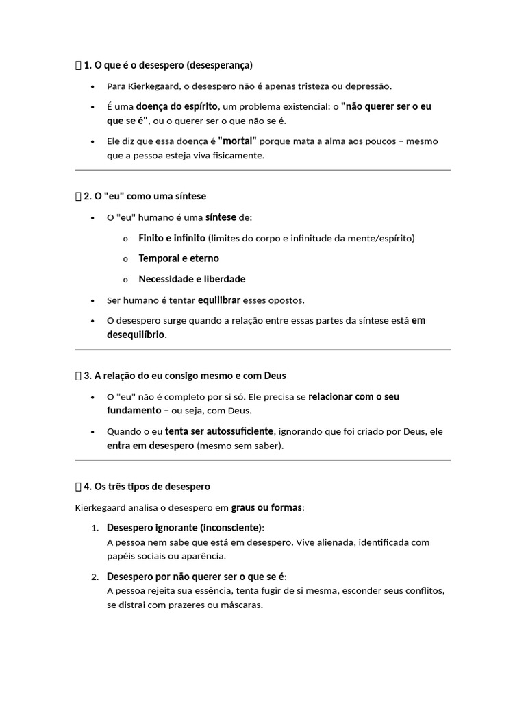 Desespero e Existência em Kierkegaard | PDF | Existencialismo