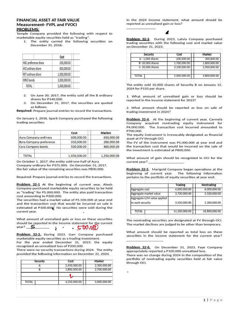 Fair Value Measurement of Financial Assets | PDF | Historical Cost ...