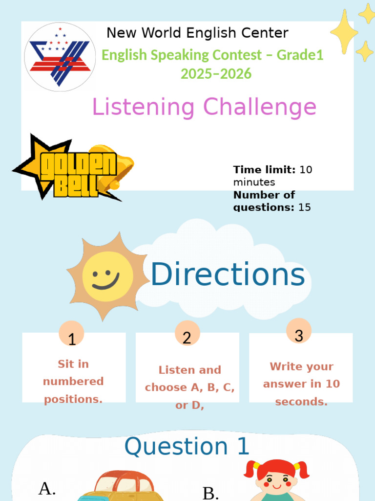 Golden Bell Listening Grade 1 | PDF