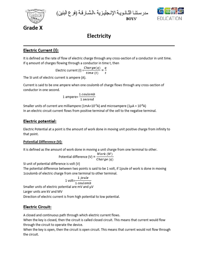 Understanding Electric Current and Circuits | PDF | Electrical ...