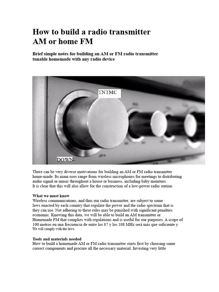 How to build a homemade AM or FM transmitter | PDF | Radio | Transmitter