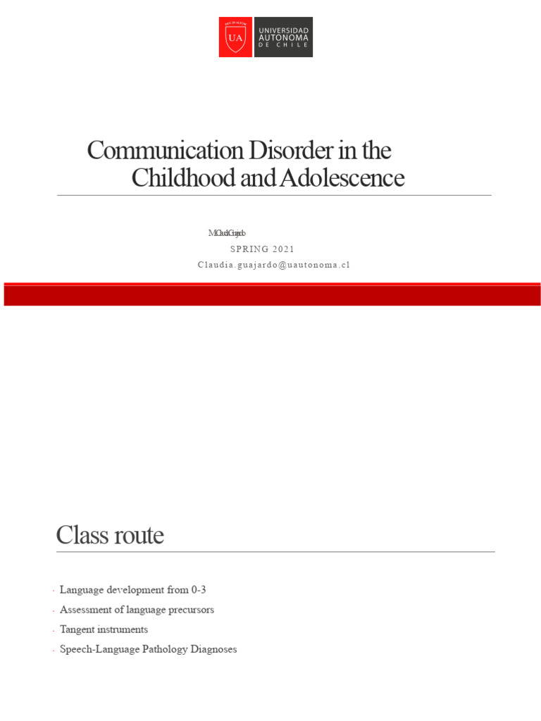 Childhood Communication Disorders Guide | PDF | Language Development ...