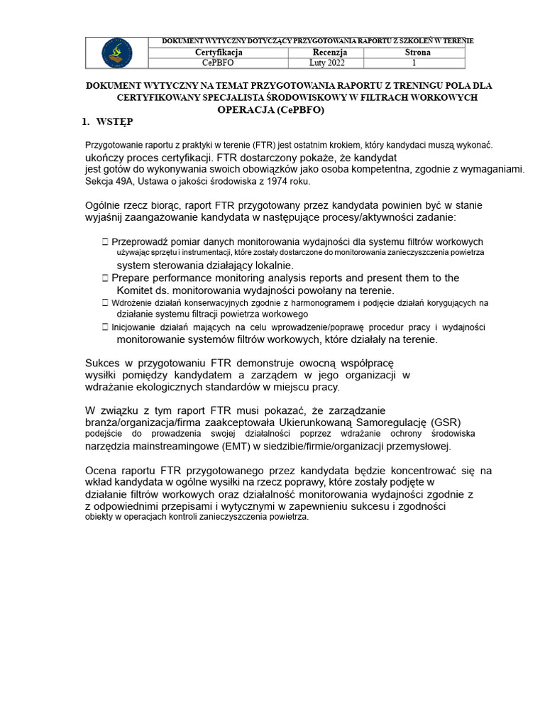 CePBFO FTR FORMAT 2022 | PDF