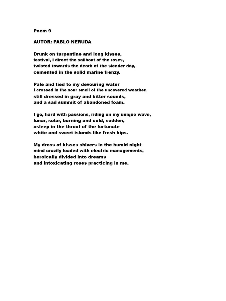 Poem 9 by Pablo Neruda | PDF