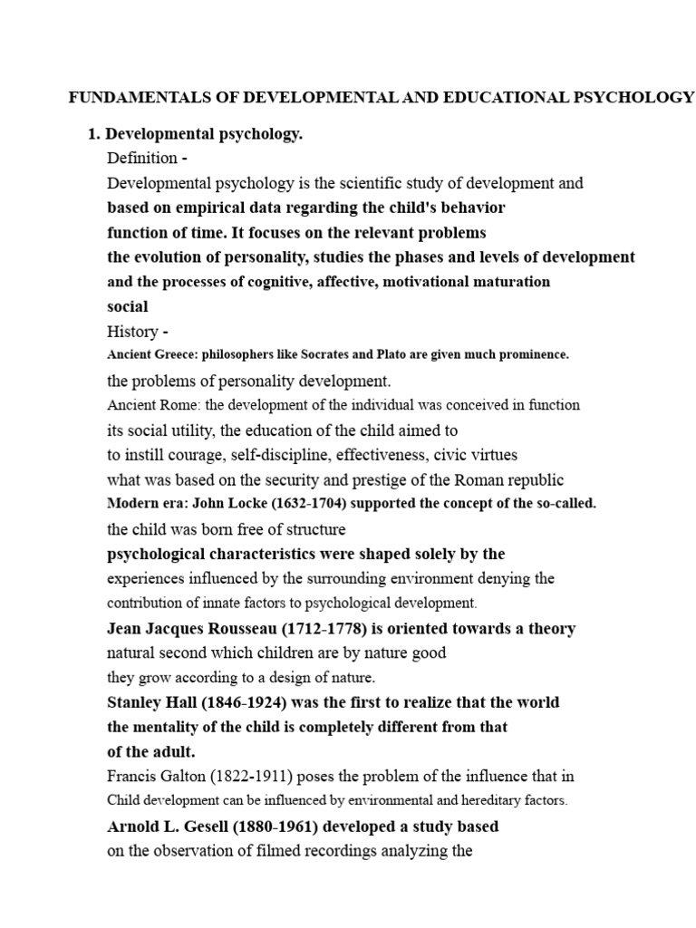 Fundamentals of Developmental Psychology and of | PDF | Developmental ...