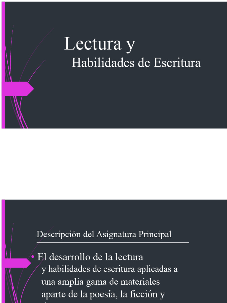 Presentación en Habilidades de Lectura y Escritura (Guardado ...