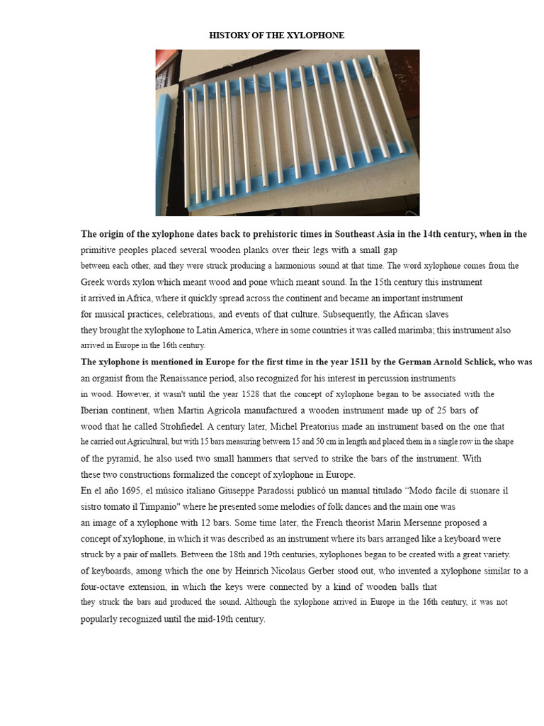 History of The Xylophone | PDF | Music Production | Music Technology