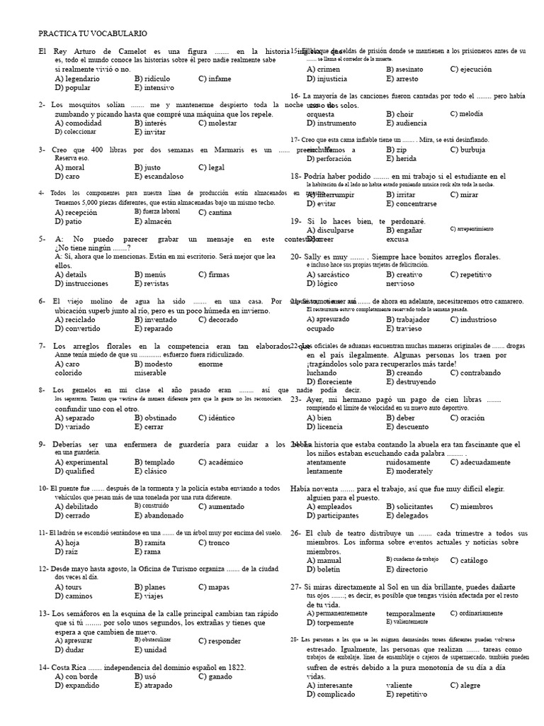 ELS 5 Prueba tu vocabulario | PDF