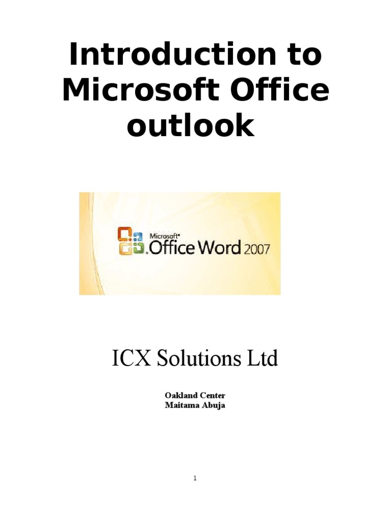Introduction To Microsoft Office Outlook: ICX Solutions LTD | PDF ...
