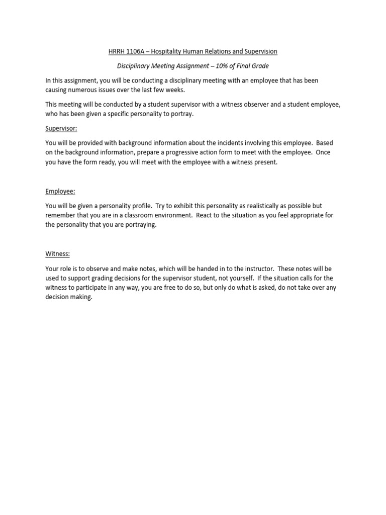 Disciplanary Action Assignment and Obs Form | PDF