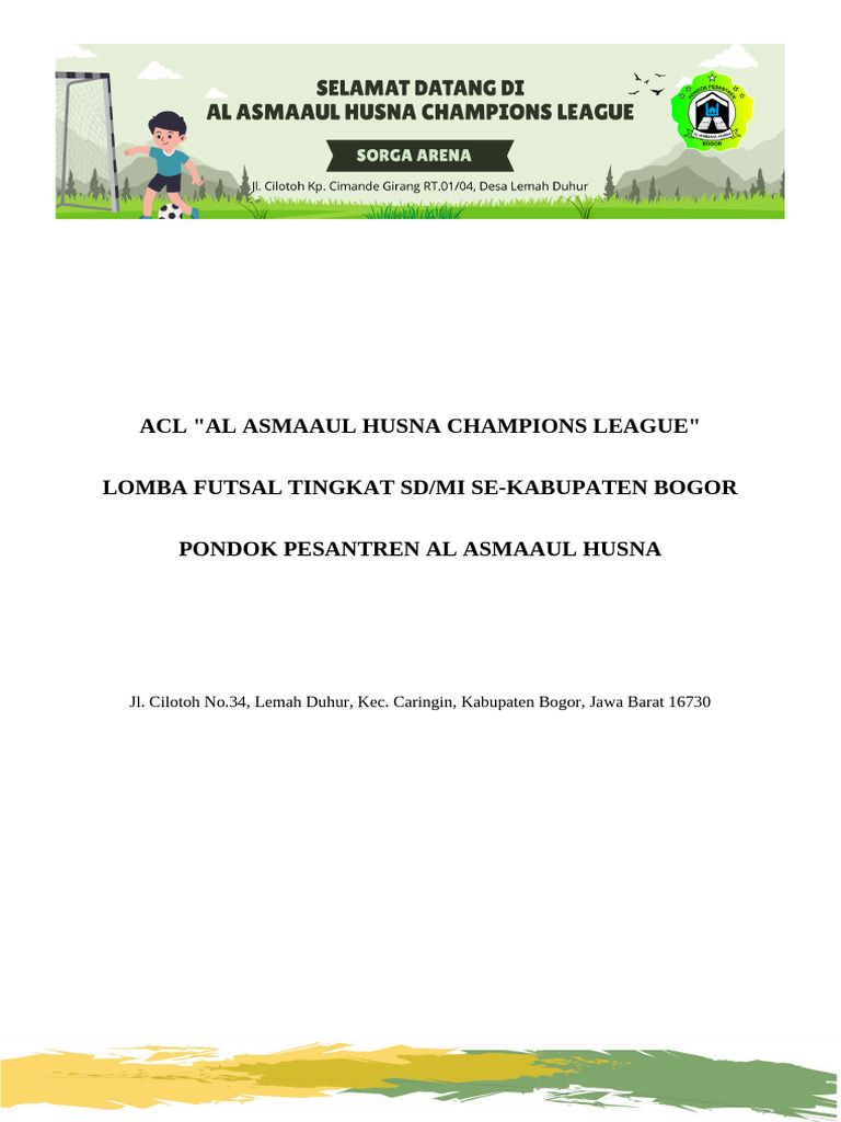 Lomba Futsal SD/MI Kabupaten Bogor 2026 | PDF