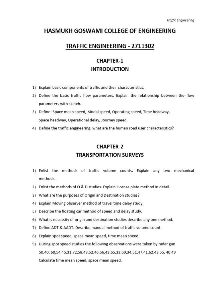 Traffic Engineering Fundamentals and Studies | PDF | Road | Traffic