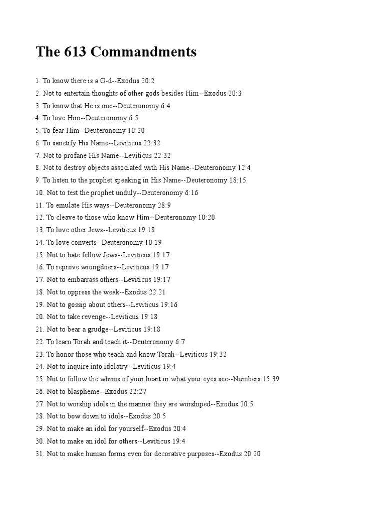The 613 Commandments | PDF | Passover | Tithe