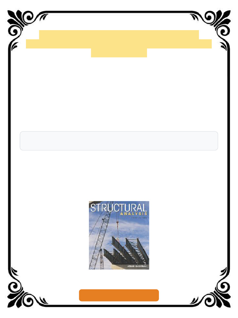 Structural Analysis Third Edition With CD ROM Aslam Kassimali Ebook ...