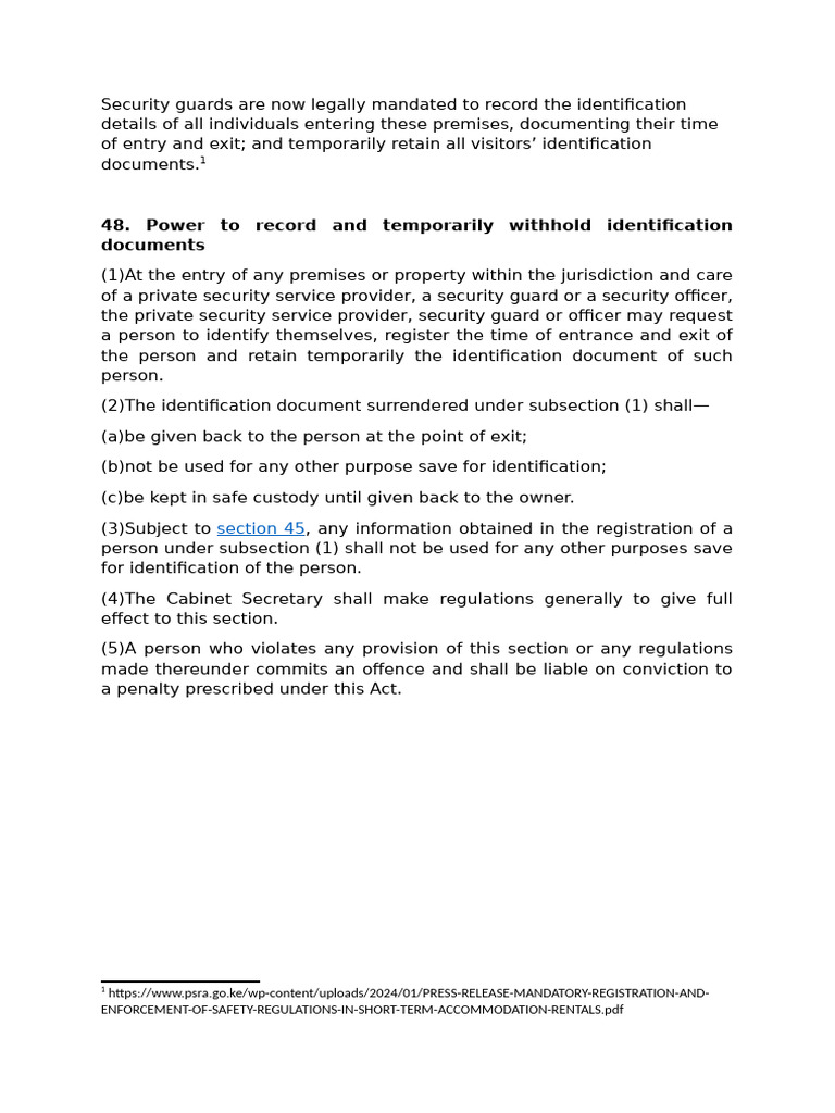 Security Guards Are Now Legally Mandated To Record The Identification ...