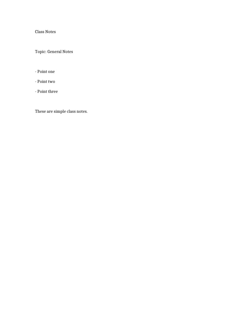 Document 3 Class Notes | PDF