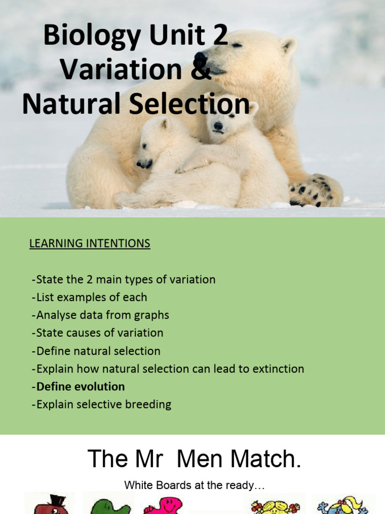 Variation and Natural Selection in Biology | PDF | Natural Selection ...