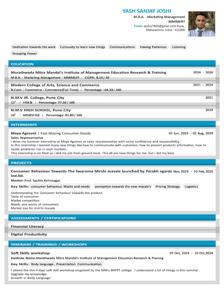 Yash Joshi Pod CV 1-12 EDITED | PDF