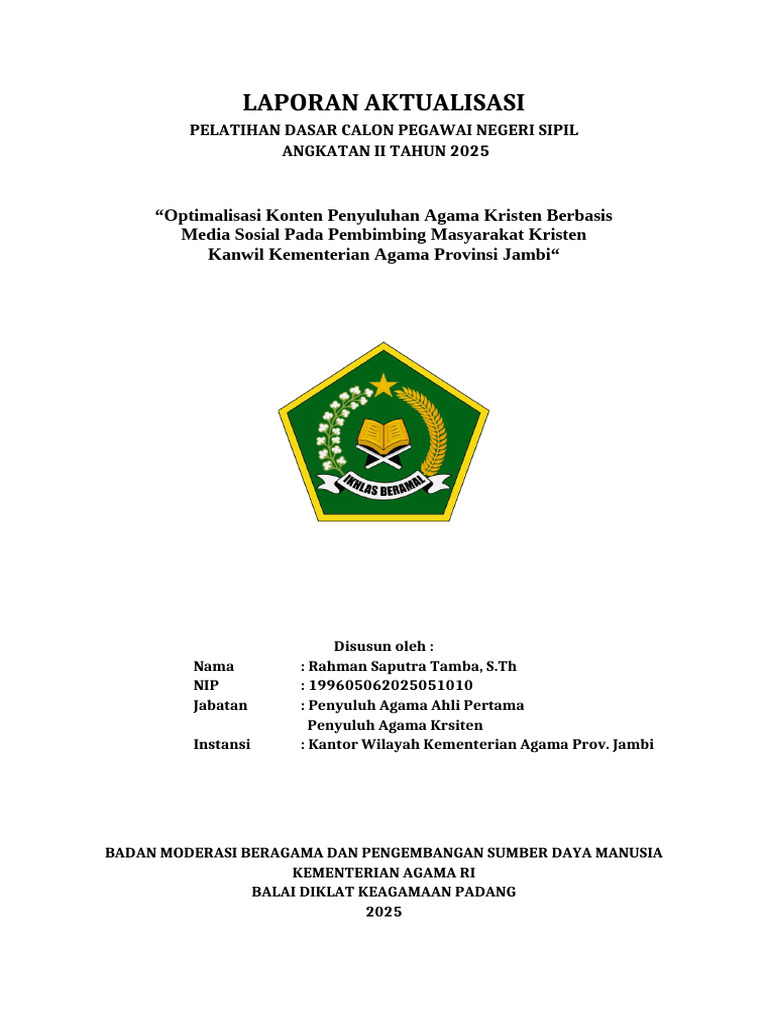 Optimalisasi Penyuluhan Agama Kristen | PDF