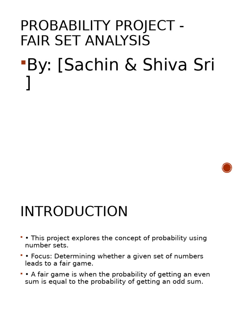 Fair Set Probability Project | PDF