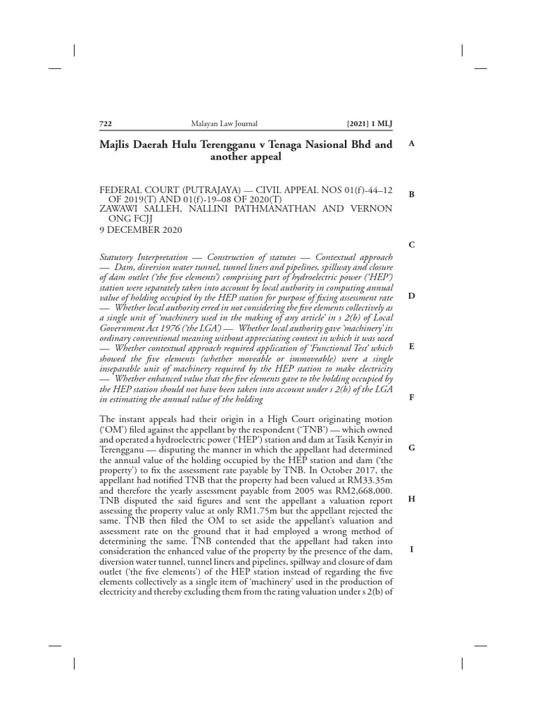 Federal Court Ruling on HEP Valuation | PDF | Machines | Power Station