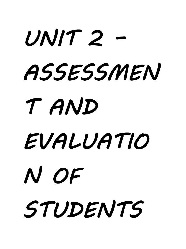 UNIT 2 | PDF | Educational Assessment | Cognition