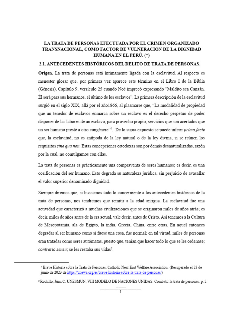 Trata de Personas y Dignidad Humana en Perú | PDF | Trata de personas ...