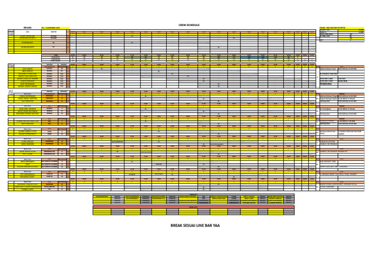 Crew Schedule for December 9, 2025 | PDF