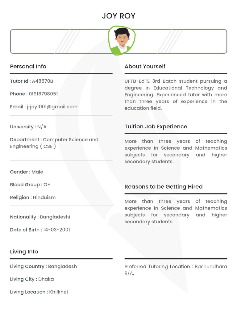 Joy Roy's Long CV | PDF