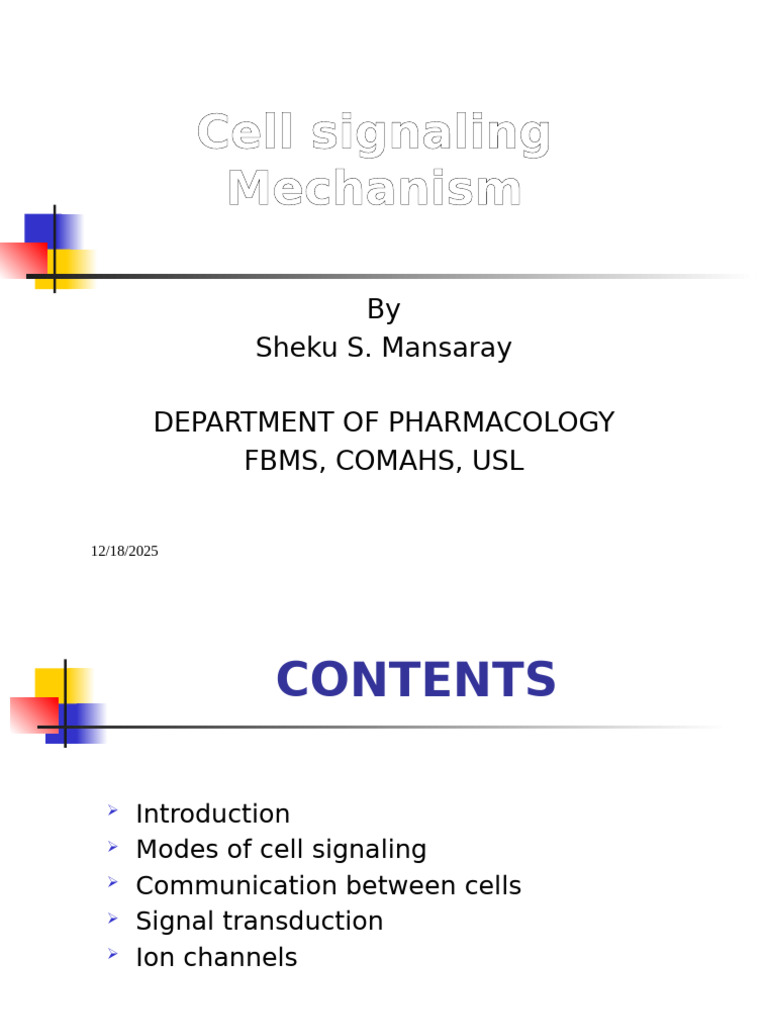 Understanding Cell Signaling Mechanisms | PDF | Cell Signaling | Ion ...