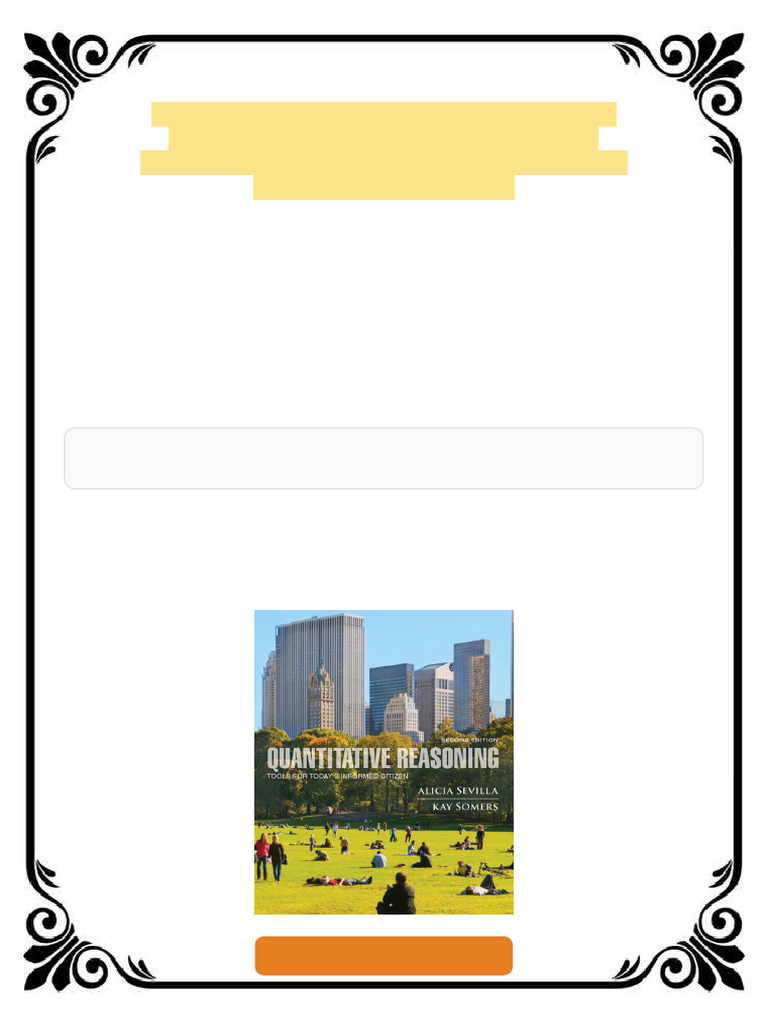 Quantitative Reasoning Tools for Today's Informed Citizen 2nd Edition ...