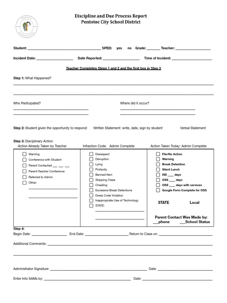 PMS Discipline Referral Form | PDF