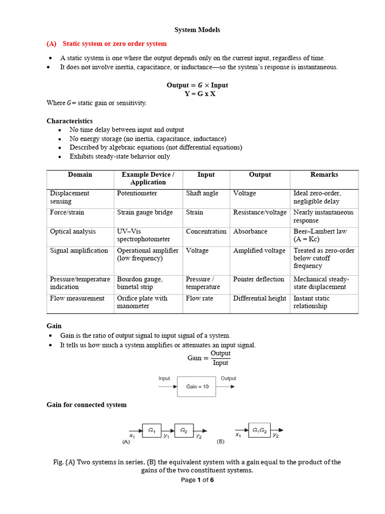 Static and Dynamic System Models | PDF | Damping | Feedback