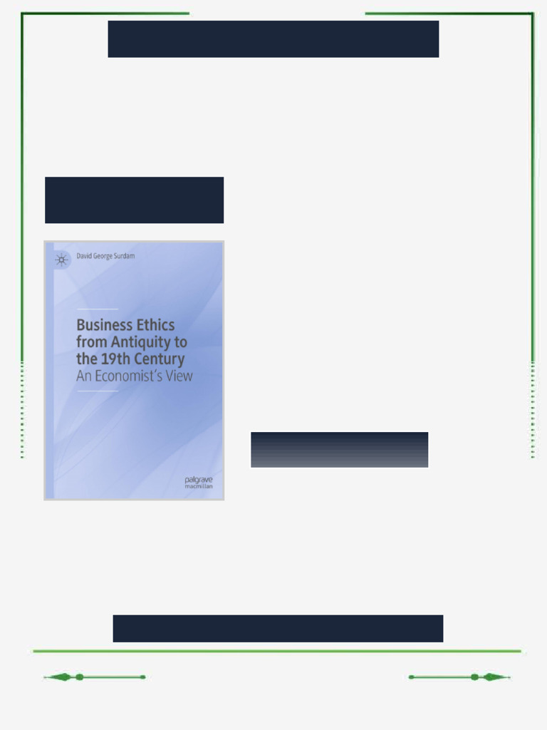 Business Ethics from Antiquity to the 19th Century: An Economist's View ...