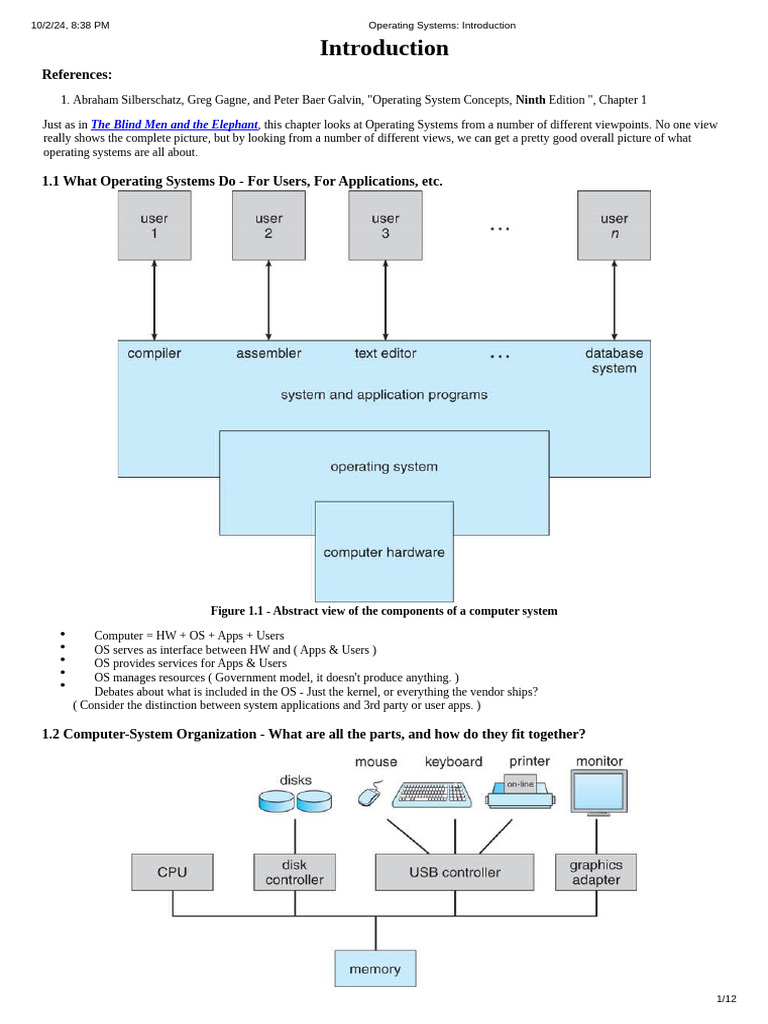 Operating Systems Introduction 5456 BCS303 20-10-2024 | PDF | Operating ...