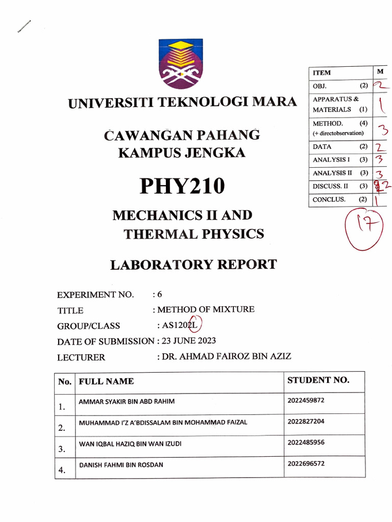 Specific Heat Capacity Experiment Report | PDF | Heat Capacity | Heat