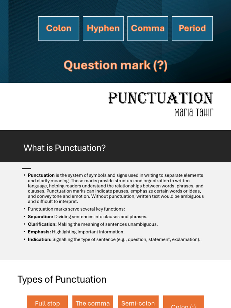 Punctuation Notes | PDF | Punctuation | Comma