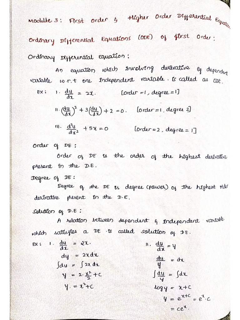 Module-3 ODE of Higher Order | PDF
