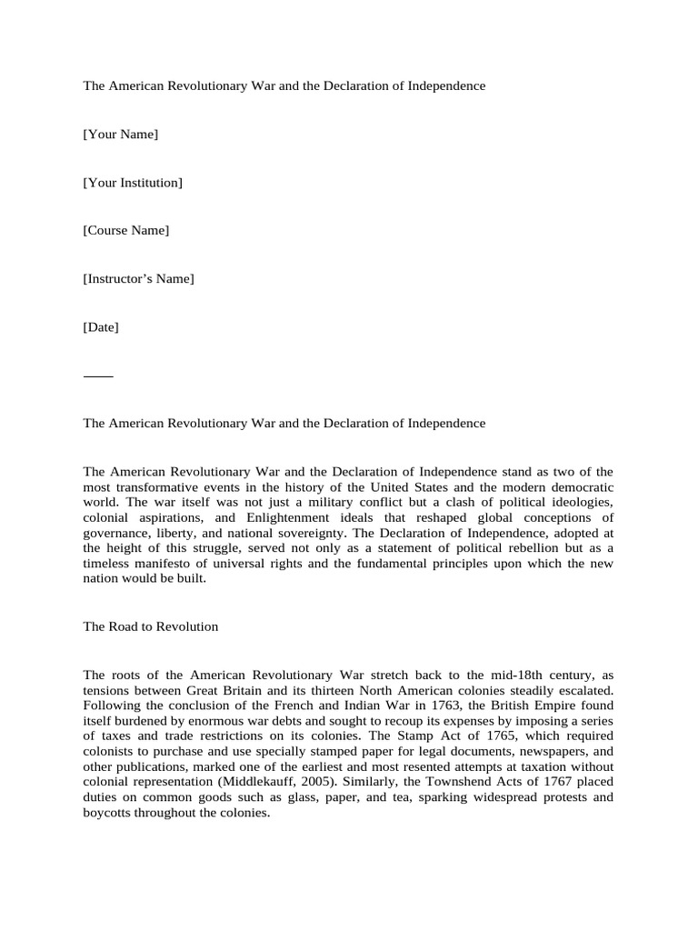 American Revolution & Independence Explained | PDF | United States ...