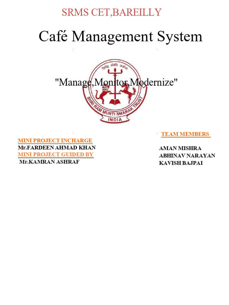 Café Management System Overview | PDF